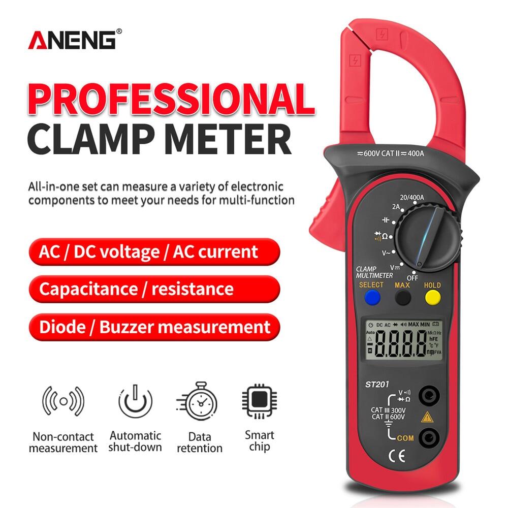 ANENG ST201แอมมิเตอร์แคลมป์ Clamps มัลติมิเตอร์ Capacimeter Digital Clamp มัลติมิเตอร์แบบดิจิทัล ...