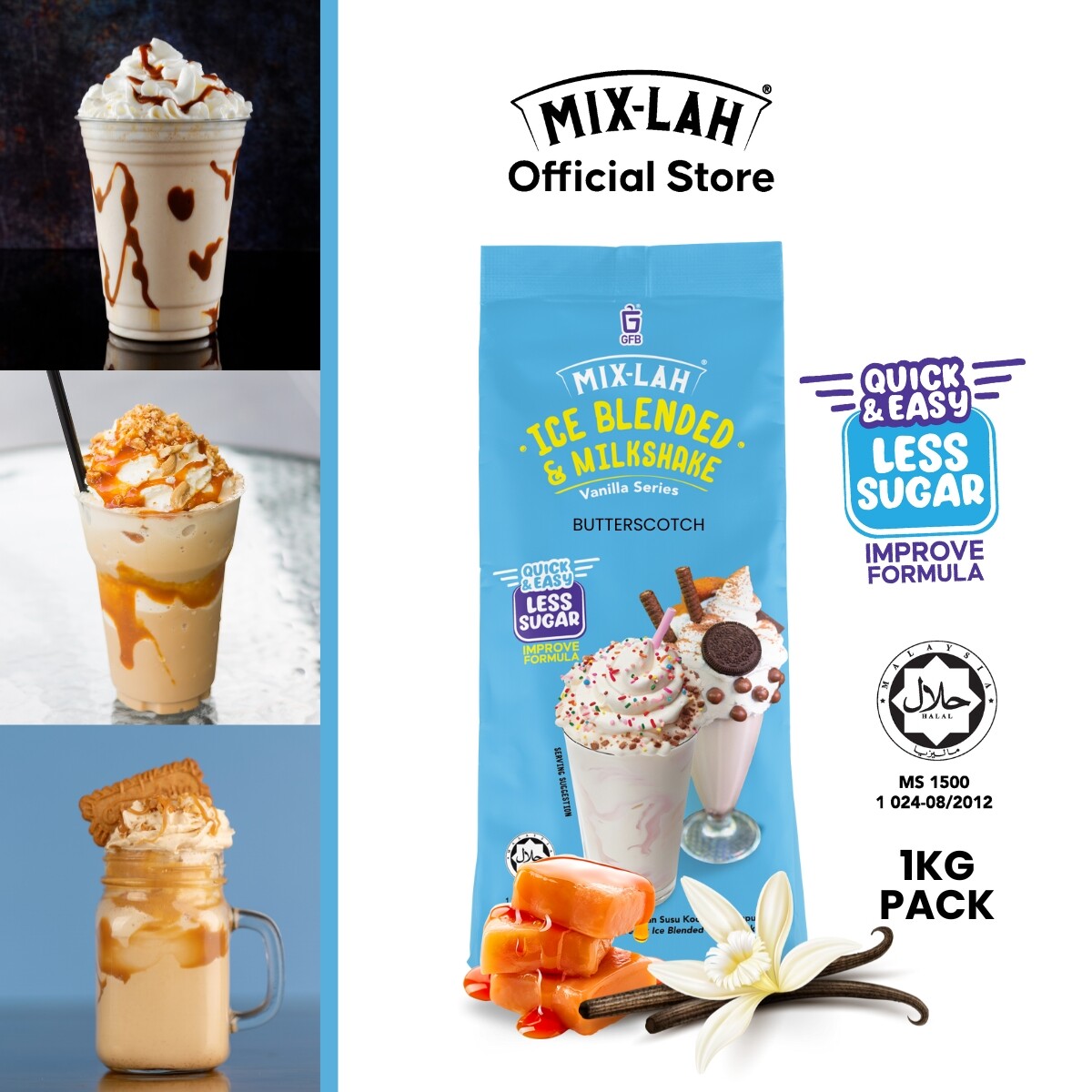 MIX-LAH Vanilla Ice blended Milkshake Powder Serbuk Air Balang ...