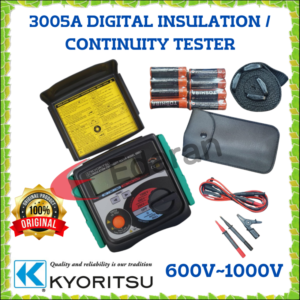 Kyoritsu 3005A 600V-1000V Digital Insulation / Continuity Tester | Lazada