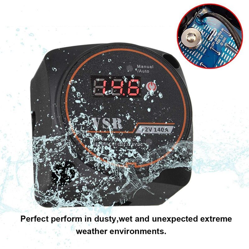 Voltage Sensitive Split Charge Relay Digital Display VSR 12V 140A for ...