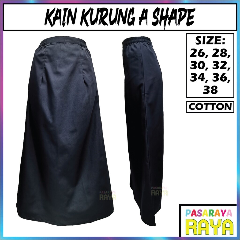 KAIN KURUNG SEKOLAH A SHAPE COTTON- BIRU TUA (VINTER) | Lazada