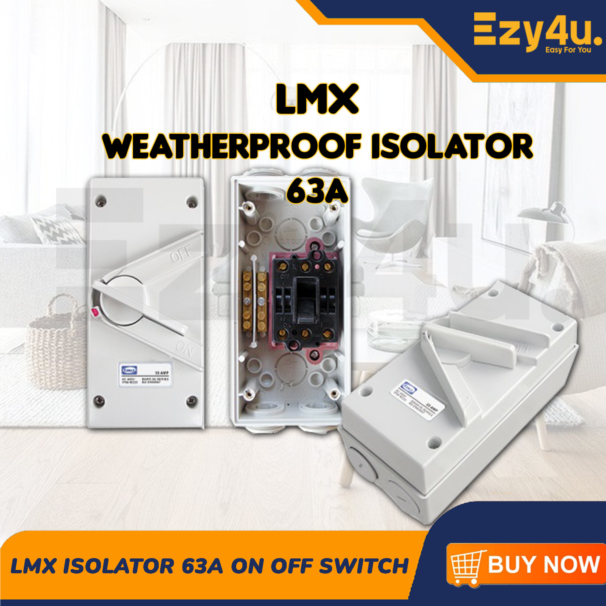 LEMAX WEATHER PROOF ISOLATOR 63A ON OFF SWITCH | Lazada