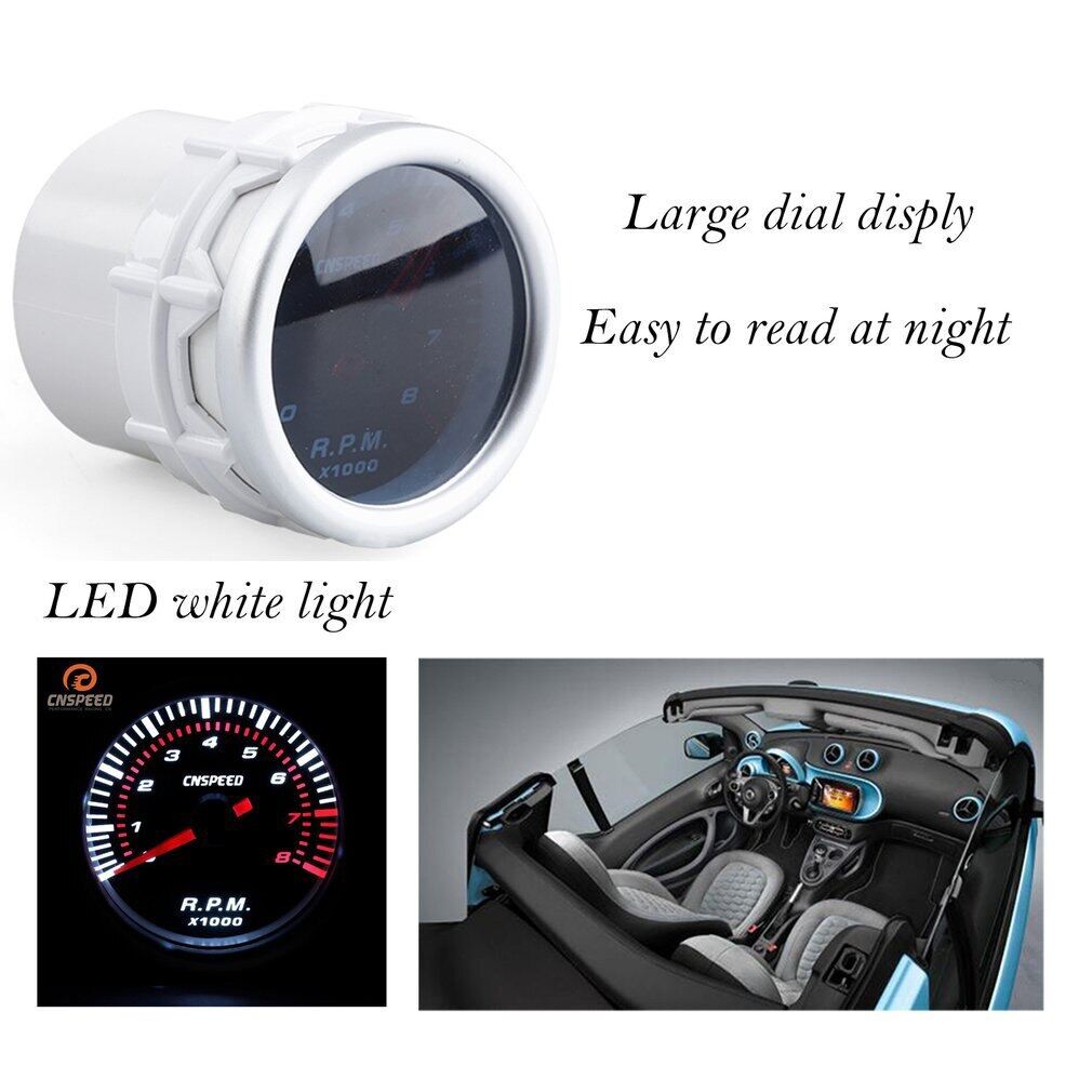 52mm Electrical Car Engine Speed Pointer Tachometer Tacho Gauge Meter ...