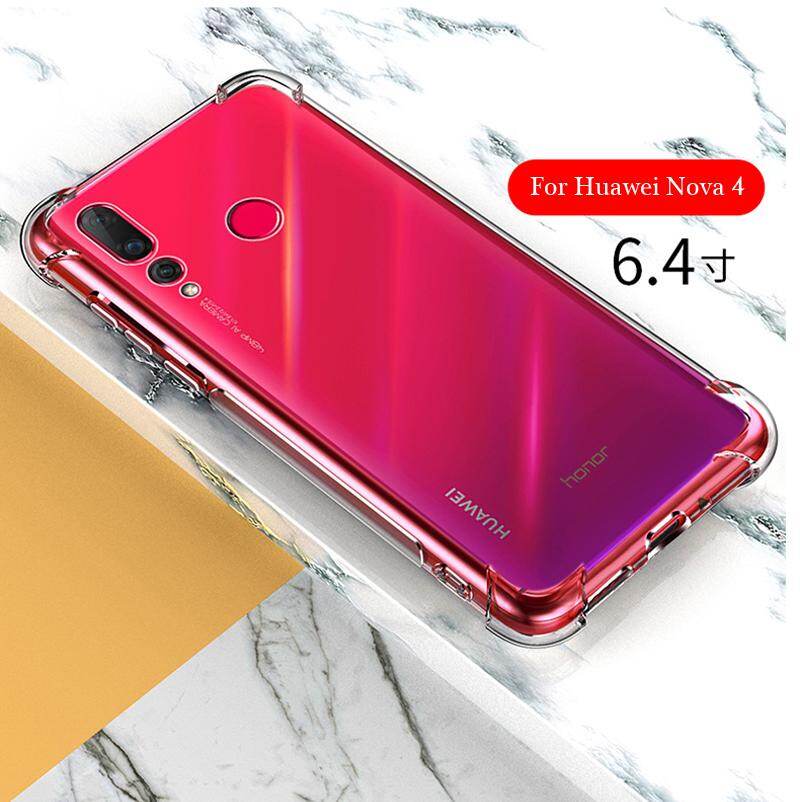 For Huawei Nova 4 Case Clear Soft TPU Shock Absorption Raised ...
