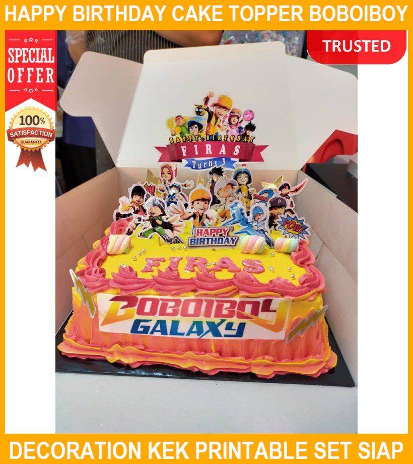 Happy Birthday Cake Topper Boboiboy Decoration Kek Printable SET Siap ...