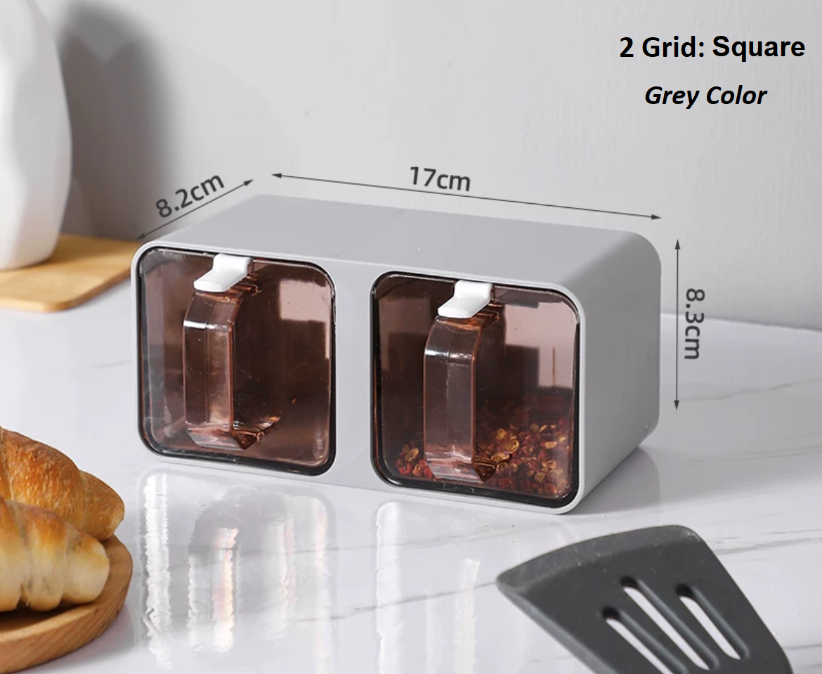 Seasoning Box Set Kitchen Wall Mounted Spice Jar Set with Spoon | Lazada