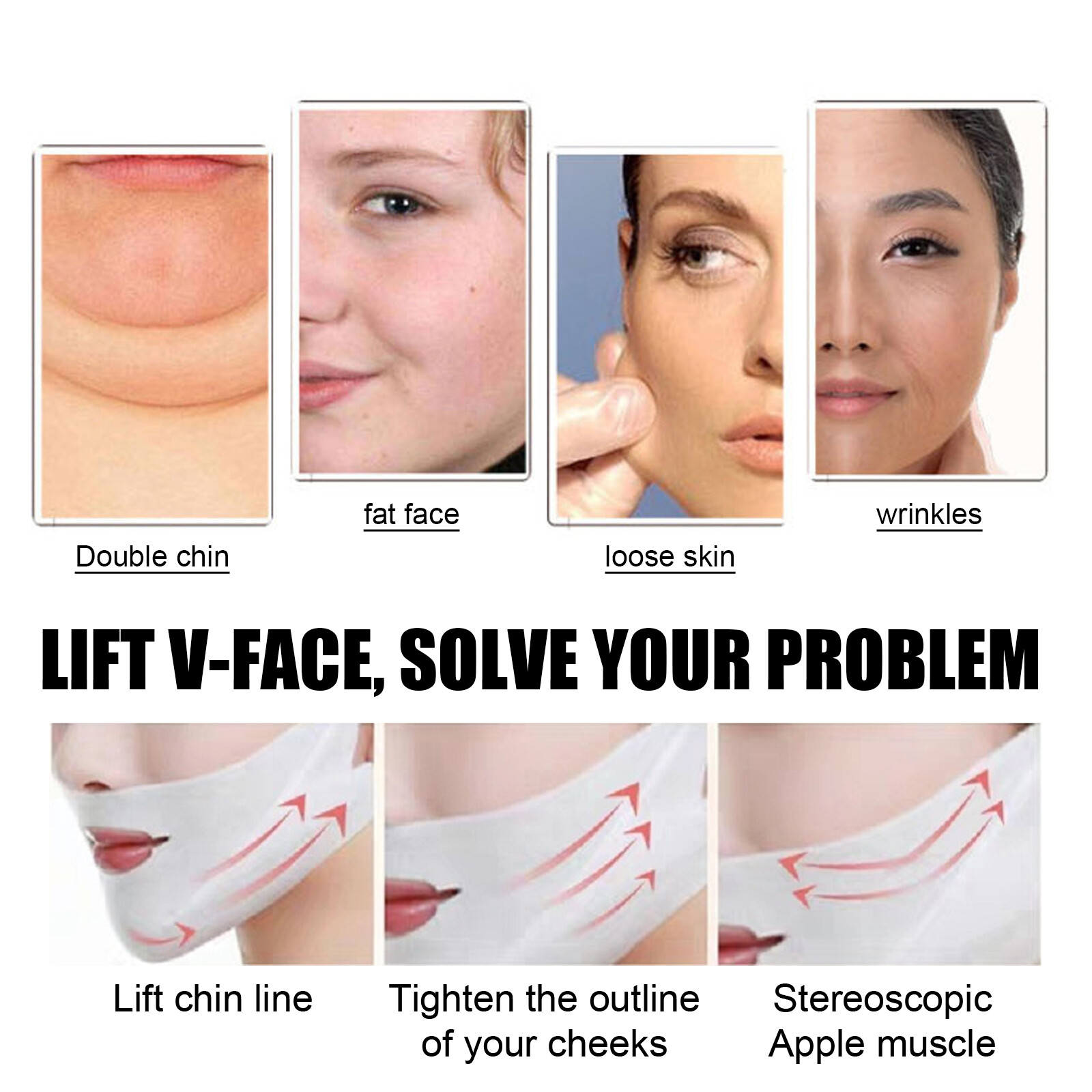 Eelโฮ Rugosa Firming หน้ากากใบหน้า V-Shape บางหน้ากากยกกระชับสัดส่วนเผา ...