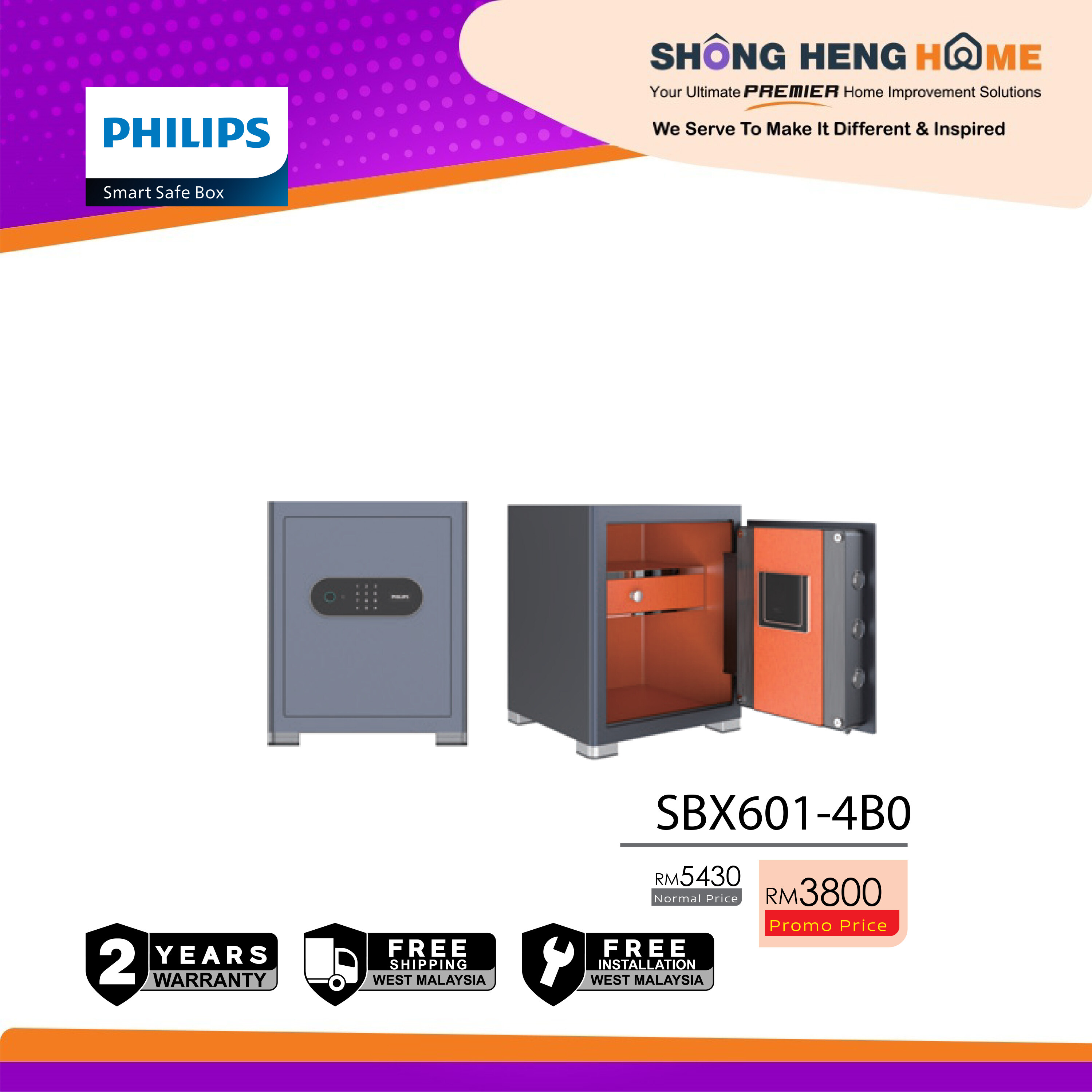 FREE SHIPPING - Philips Smart Safe Box 6000 Series SBX601 | Lazada