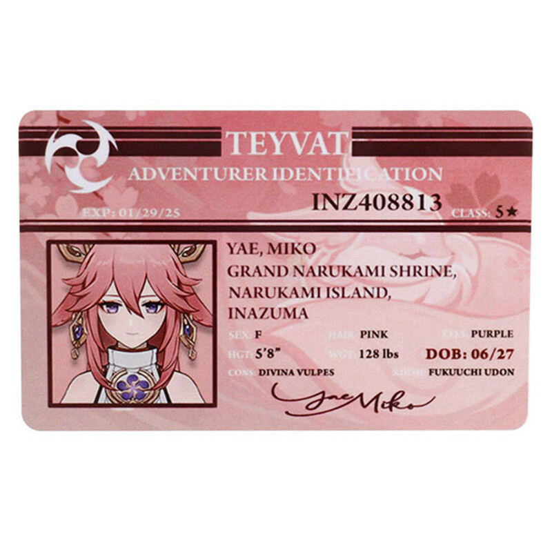 Genshin Impact Anime Identification ID Card PVC Photocard Figure ...