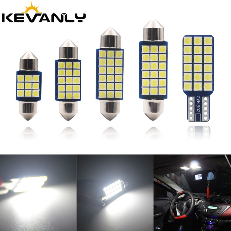 1PCS T10 W5W LED C5w Led 31มม.36มม.39มม.41มม.18SMD 3030ชิป LED Festoon หลอดไฟรถโดมแสงภายในโคมไฟ ...