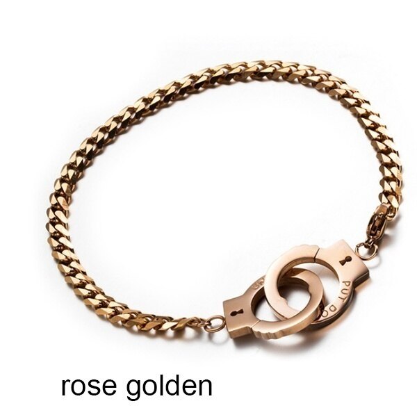 แฟชั่น Steampunk บุคลิกภาพ Handcuffs ชายไทเทเนียมสร้อยข้อมือเหล็ก Retro ...