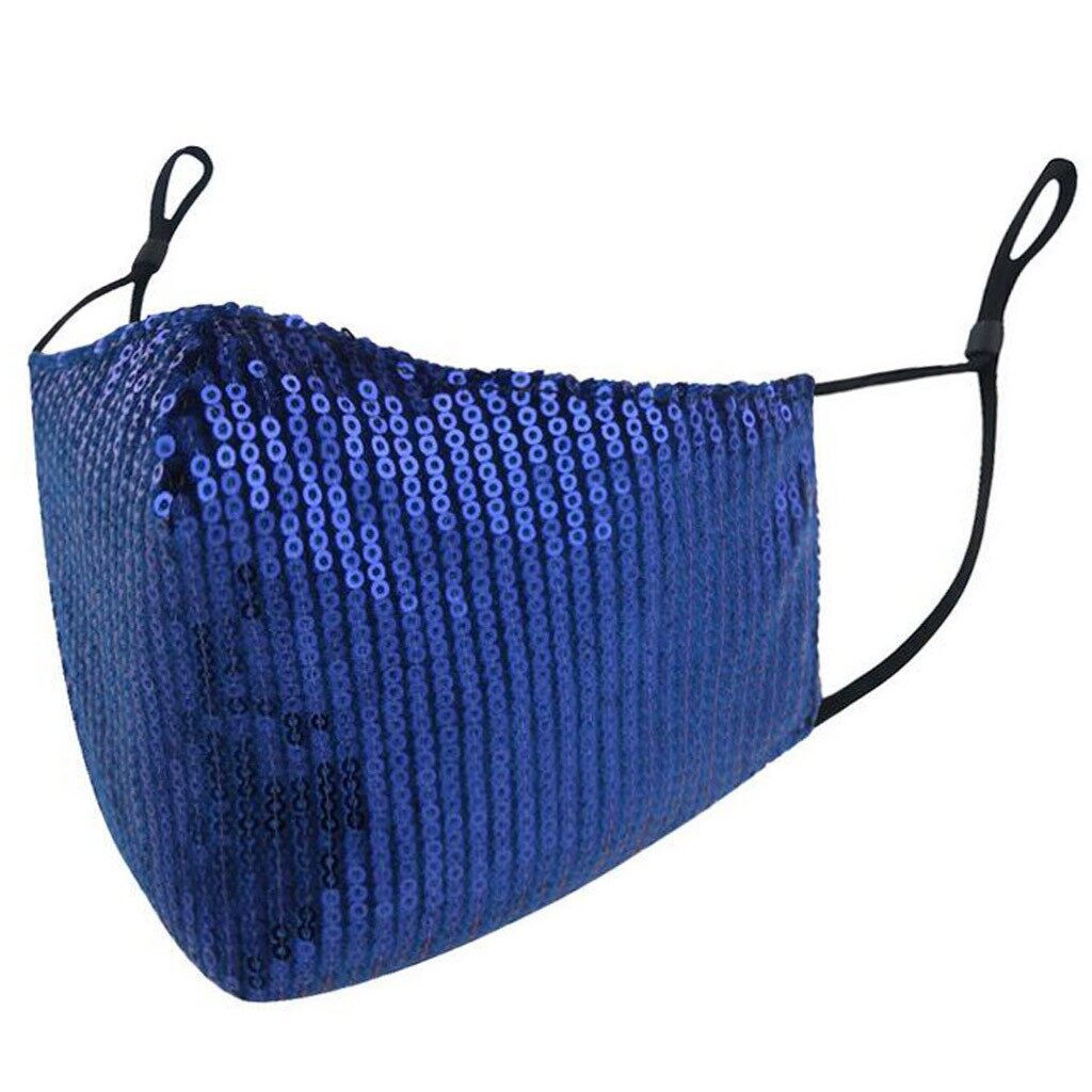 11PC Women Sequins Cotton Mask Washable Breathable Mask Festival Mask ...