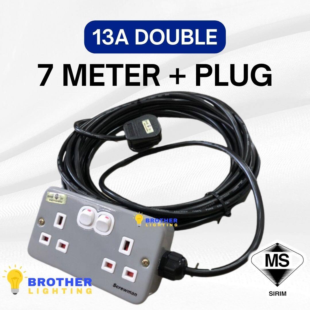 [SIRIM] 13A Metal Box Socket Extension 1.5mm Fajar Cable Wire 1/2 Gang ...