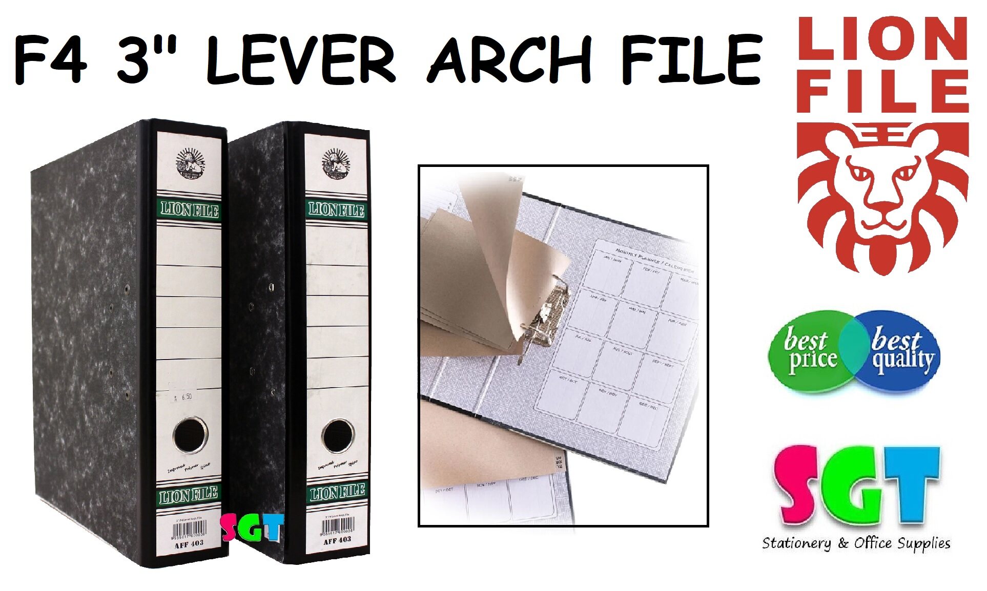 LION FILE F4 3'' Lever Arch File (AFF403) | Lazada