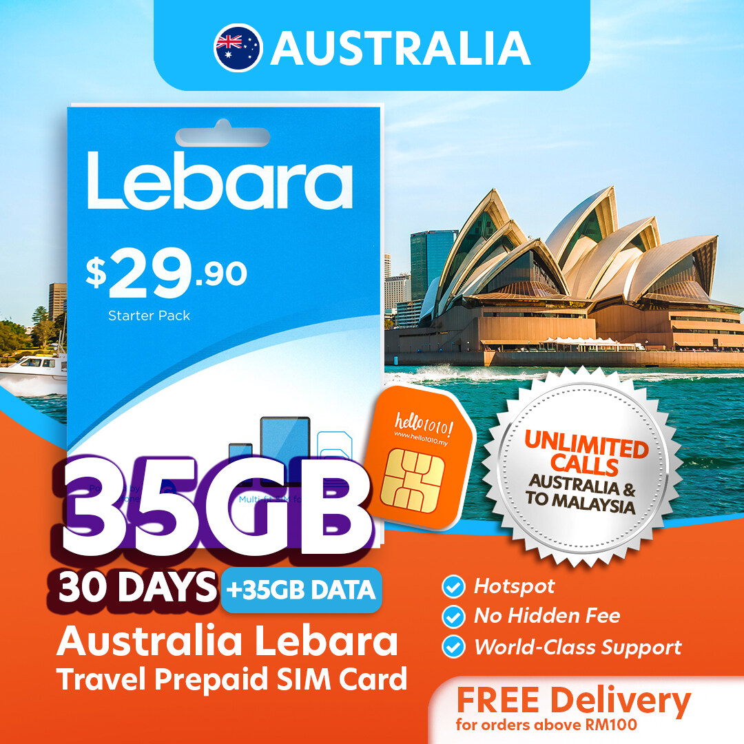 Australia Lebara Data & Call Travel Prepaid Sim Card | Lazada