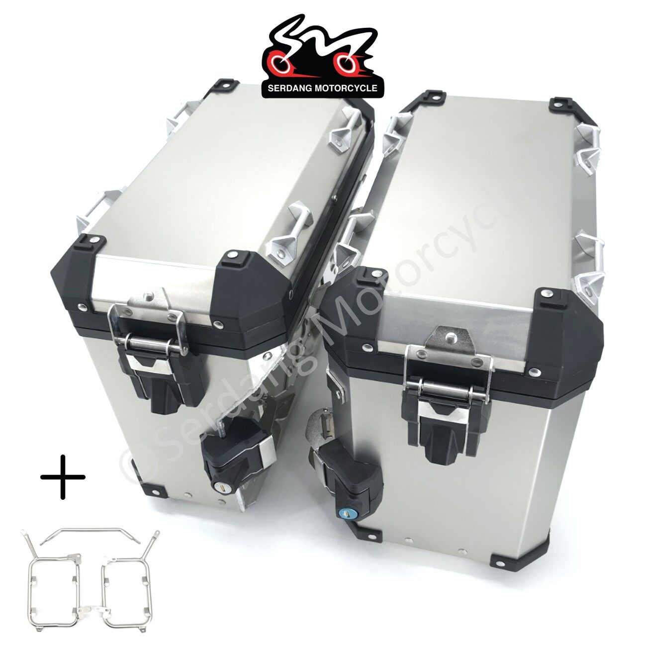 Suzuki V-Strom 650 XT Aluminium Side Box with Side Rack Stainless Steel ...