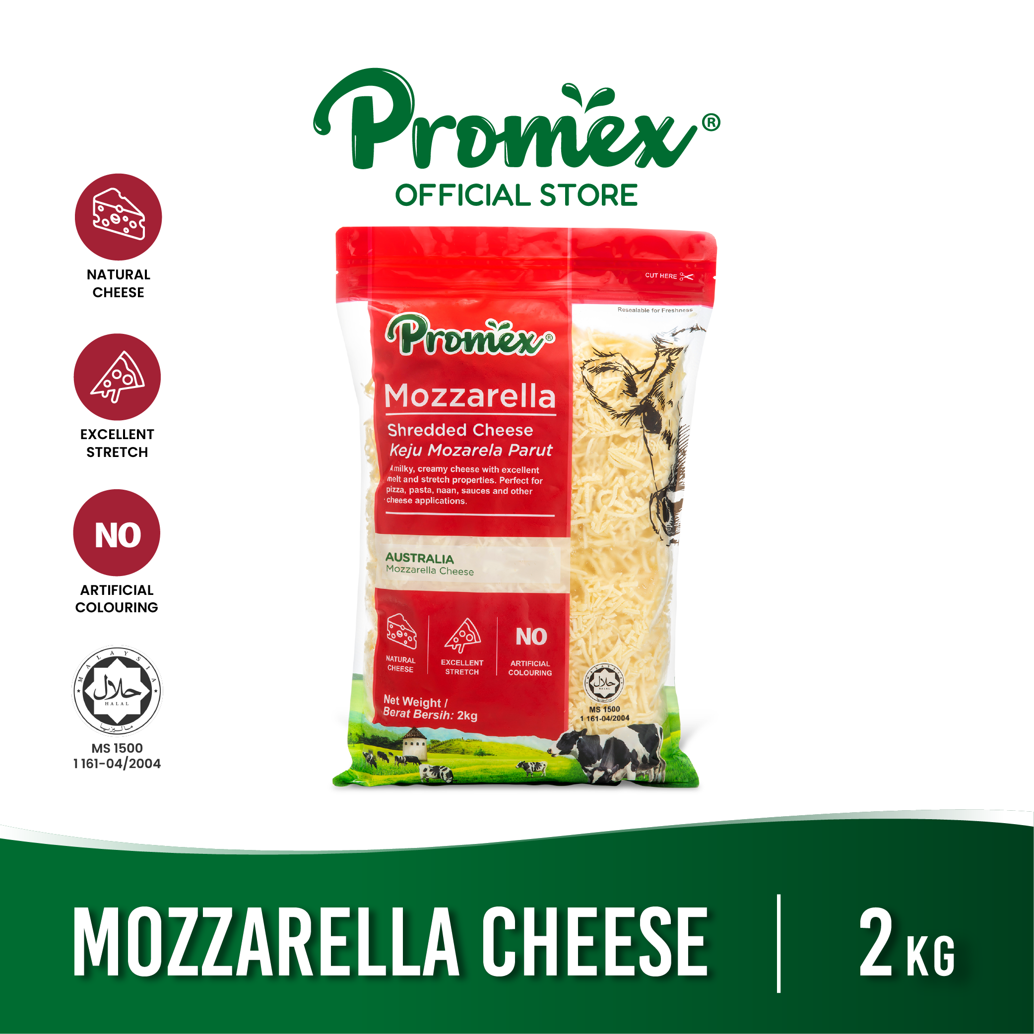[Klang Valley Delivery Only] Promex Shredded Mozzarella Cheese ...