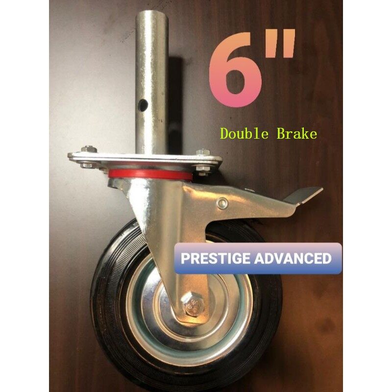 6'' (160MM) ADT Scaffolding Wheel Black Rubber RODA KASTOR GETAH HITAM ...