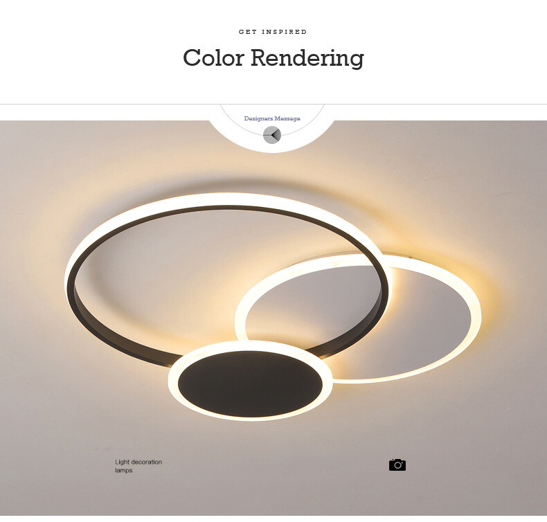 YONUO ที่เรียบง่ายและโมเดิร์นโคมไฟเพดาน Led อะคริลิค Nordic สไตล์ห้องไฟตกแต่ง Warm Light สำหรับ ...