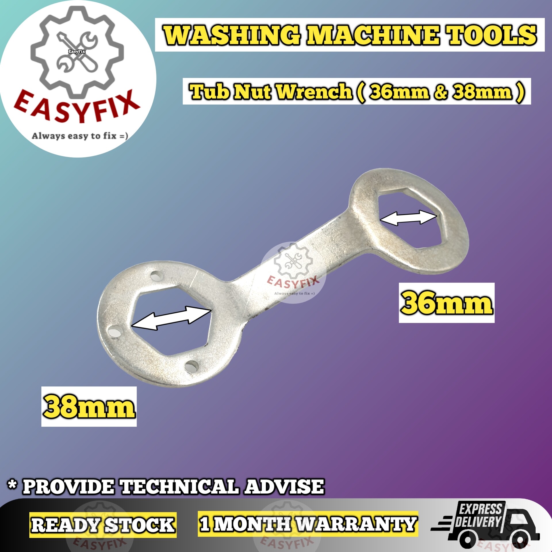 WASHING MACHINE TOOLS TUB NUT WRENCH ( 36MM & 38MM ) MECHANISM TOOLS ...