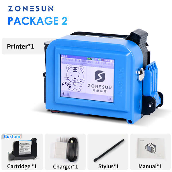 ZONESUN ZS-DC1 Handheld Inkjet Printer Portable Date Coding Machine 12.7mm QR Code Barcode Batch ...