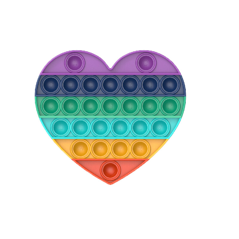 Rainbow pop it Fidget Toy Pops Brain Game Bubble Sensory Relieve Pop ...