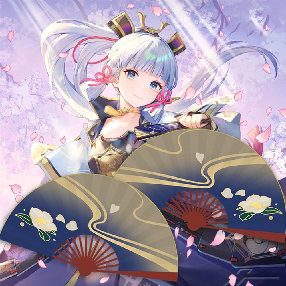 FUTUI คอสเพลย์กระดาษเต้นรำที่สง่างามพัดลมสองด้านของขวัญฤดูร้อนเกม ...