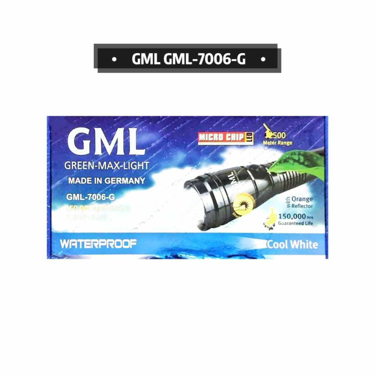GML RECHARGEABLE LED TORCHLIGHT WATERPROOF LAMPU SULUH TERANG ...