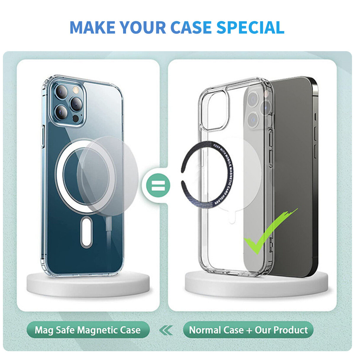 FONKEN 135pcs Mag-safe Wireless Charging Sticker Rings for i-Phone 14 ...