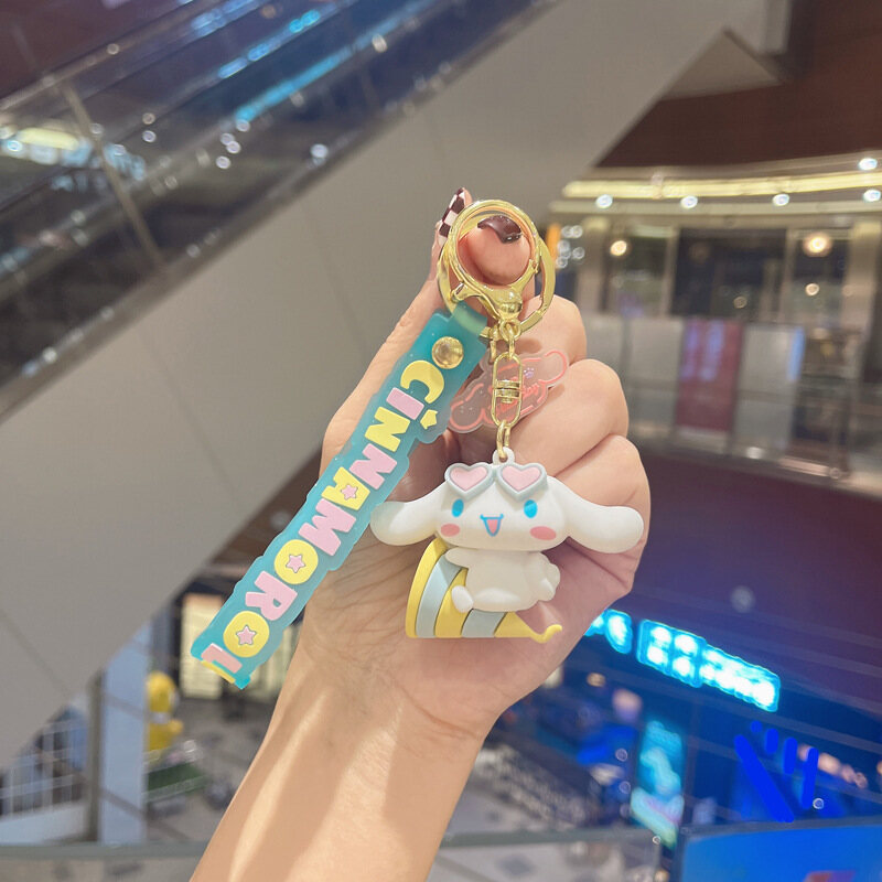 cute Sanrio Cinnamoroll Doll Keychain Happy Birthday Pendant Soft ...