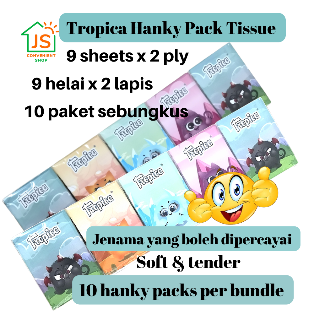 NTPM Tropica facial tissue paper / pocket paper towel 2PLY x 9 Sheets ...