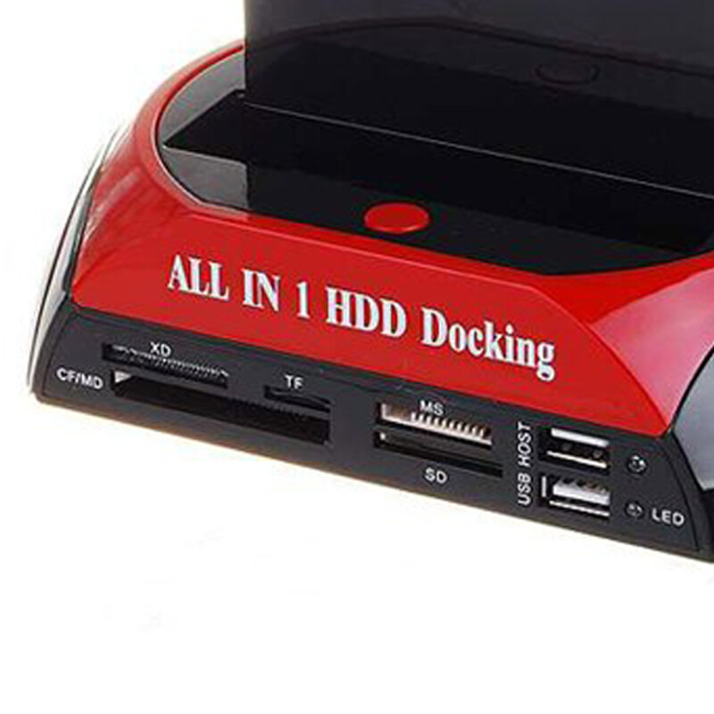 TCC-S862-DE USB 2.0A SATA IDE Dual-Bay HDD Hard Disk Docking Station with Card Reader and USB 2. ...