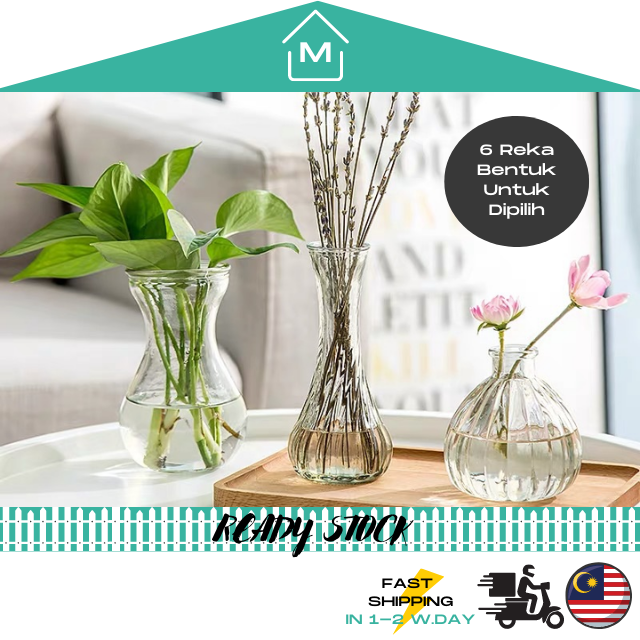 Nordic Transparent Home Office Display Deco Flower Glass Vase Dry Vase ...