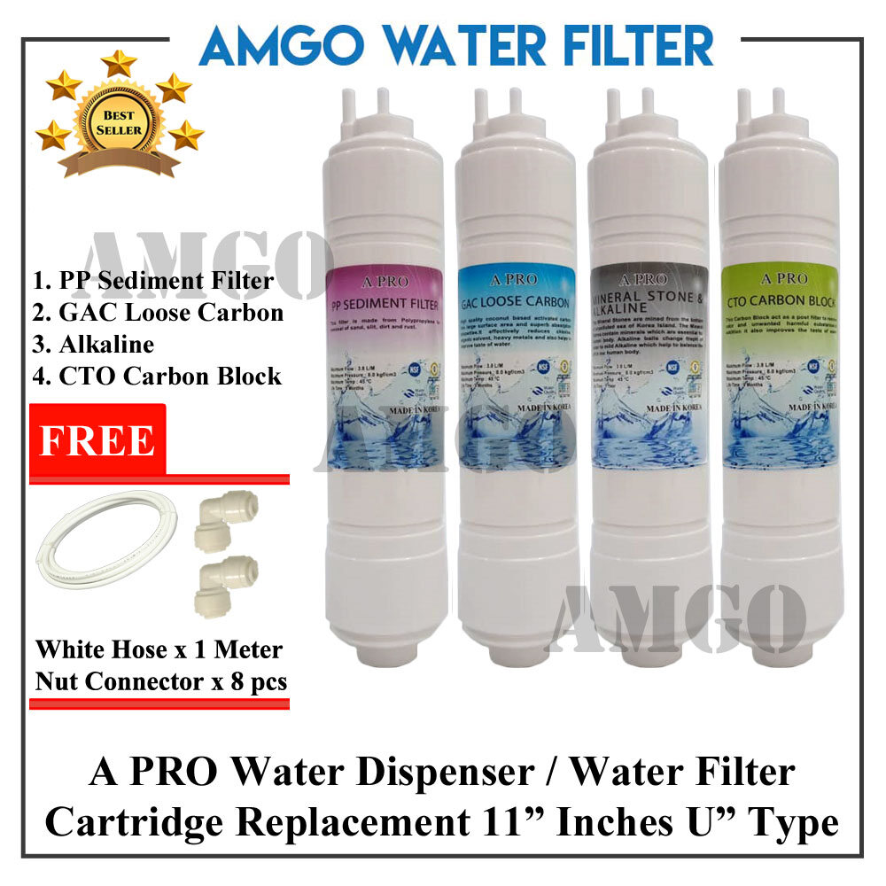 AMGO A Pro 4 Stage Filtration Filter Set U Type 11" [ PP Sediment ...