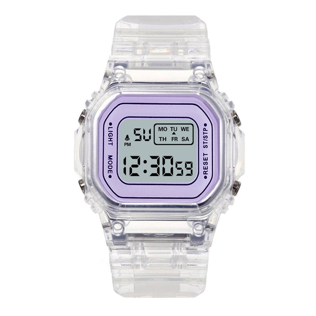 New Fashion Transparent Digital Watch Square Women Watches Sports ...