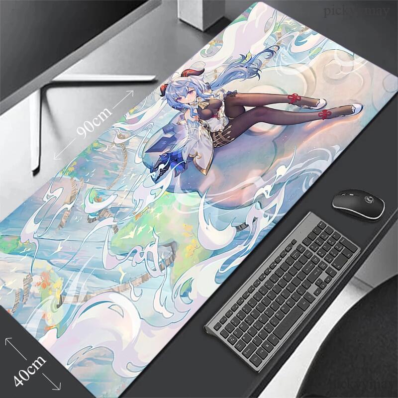 Gaming Mousepad Large Mouse Pad Ganyu Genshin Impact Pc Gamer Desk Mat ...