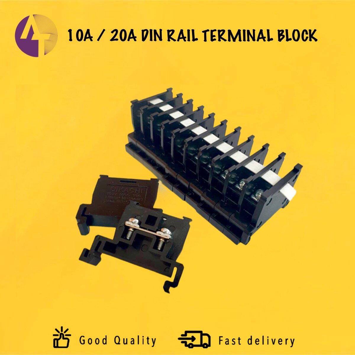 Cikachi 10A / 20A Din Rail Terminal Block c/w End Plate | Lazada