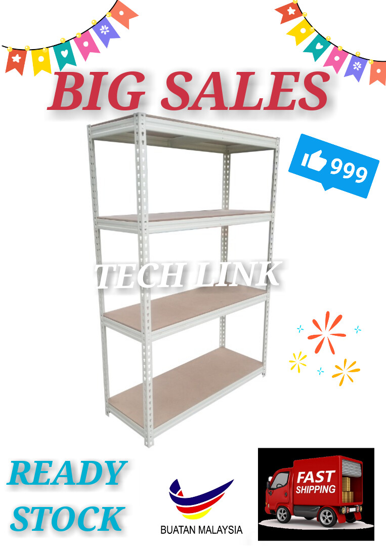 Boltless Rack with Fiberboard 450mmD x 900mmL x 1500mmH - BEIGE | Lazada