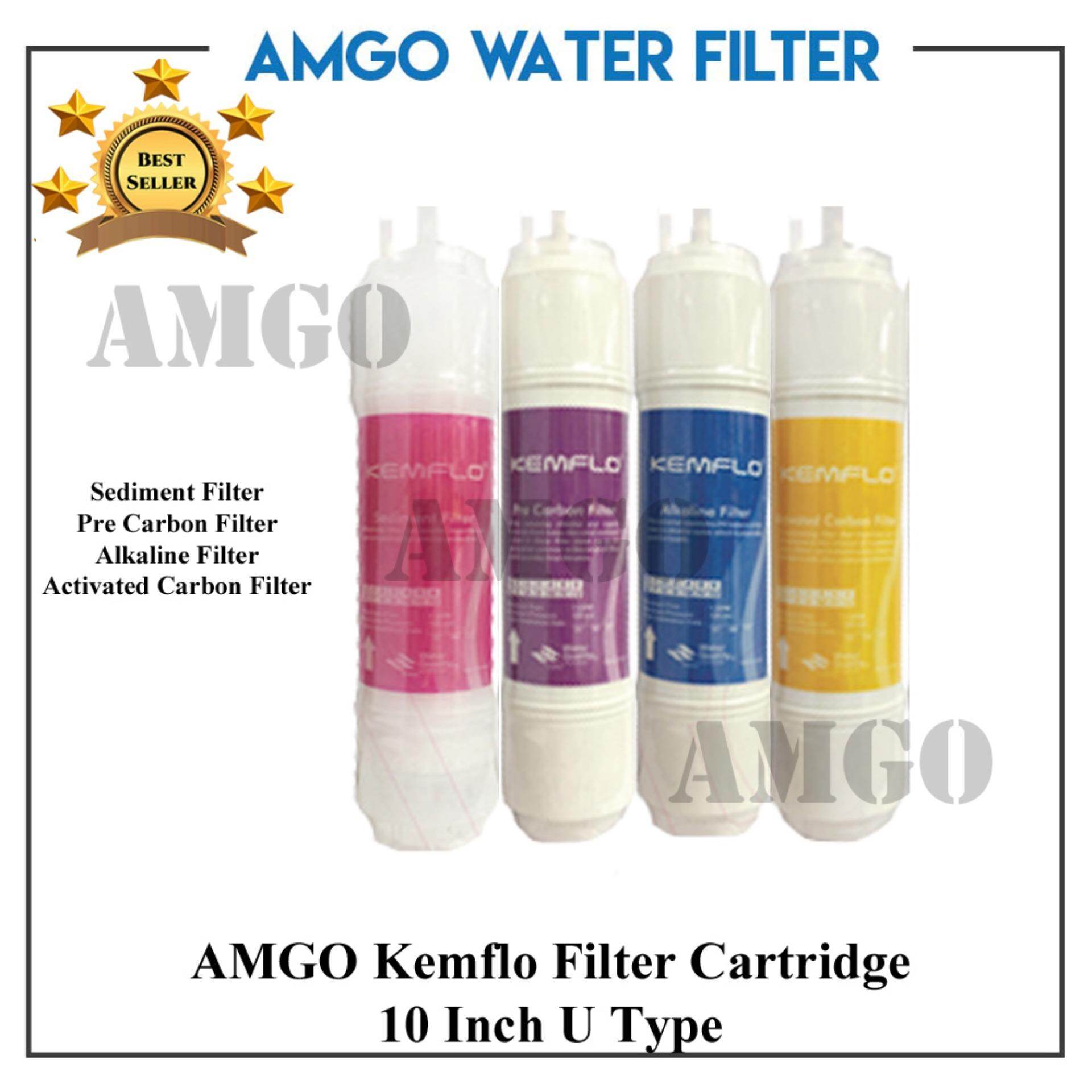 AMGO KEMFLO 4 Cartridges Per Set for Water Dispenser / Filter [U Type ...