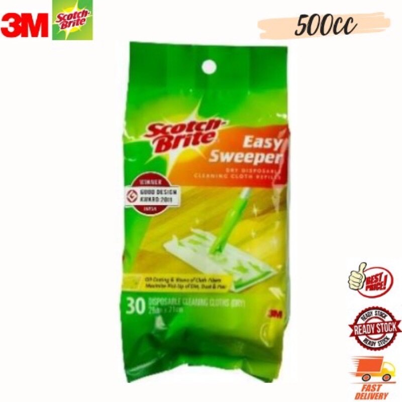 3M Scotch Brite - Easy Sweeper Mop (1 Sweeper Kit + 5 Disposable Dry ...