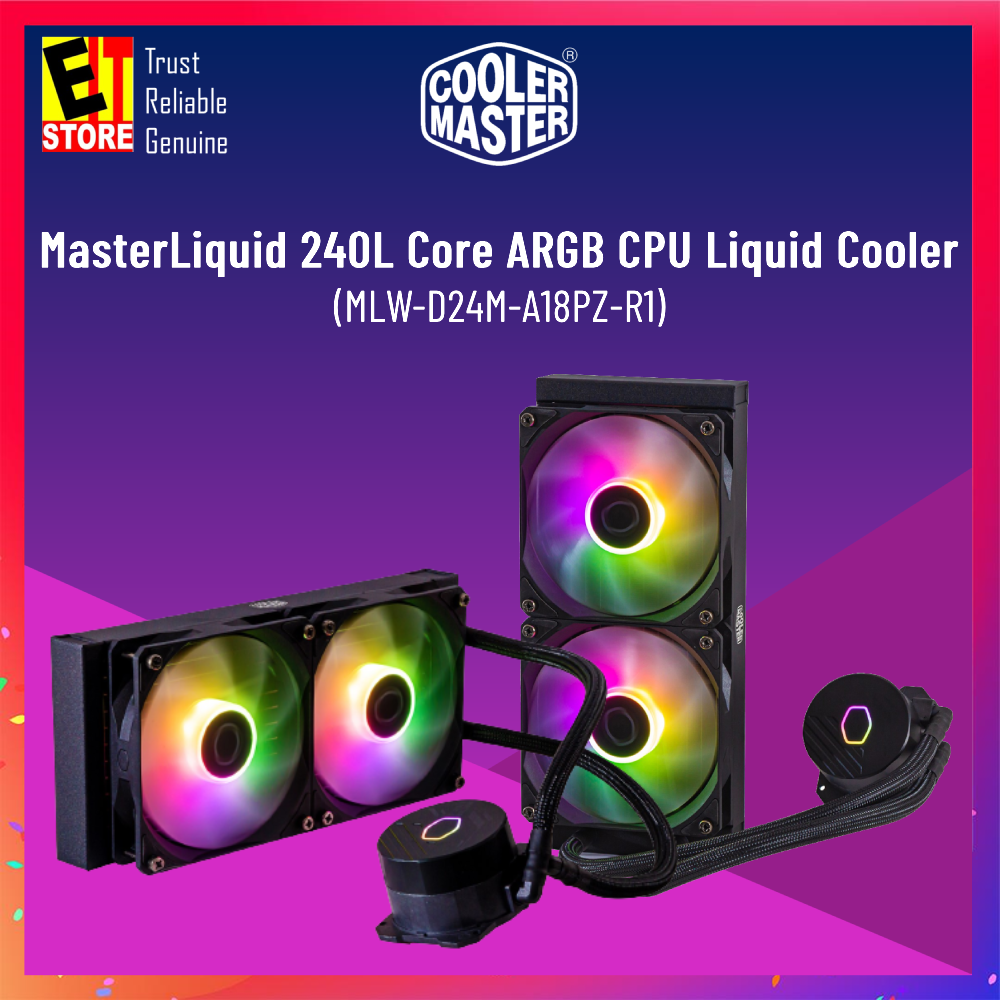 COOLER MASTER MasterLiquid 240L Core ARGB CPU Liquid Cooler (MLW-D24M ... COOLER MASTER MasterLiquid 240L Core ARGB CPU Liquid Cooler (MLW-D24M ...