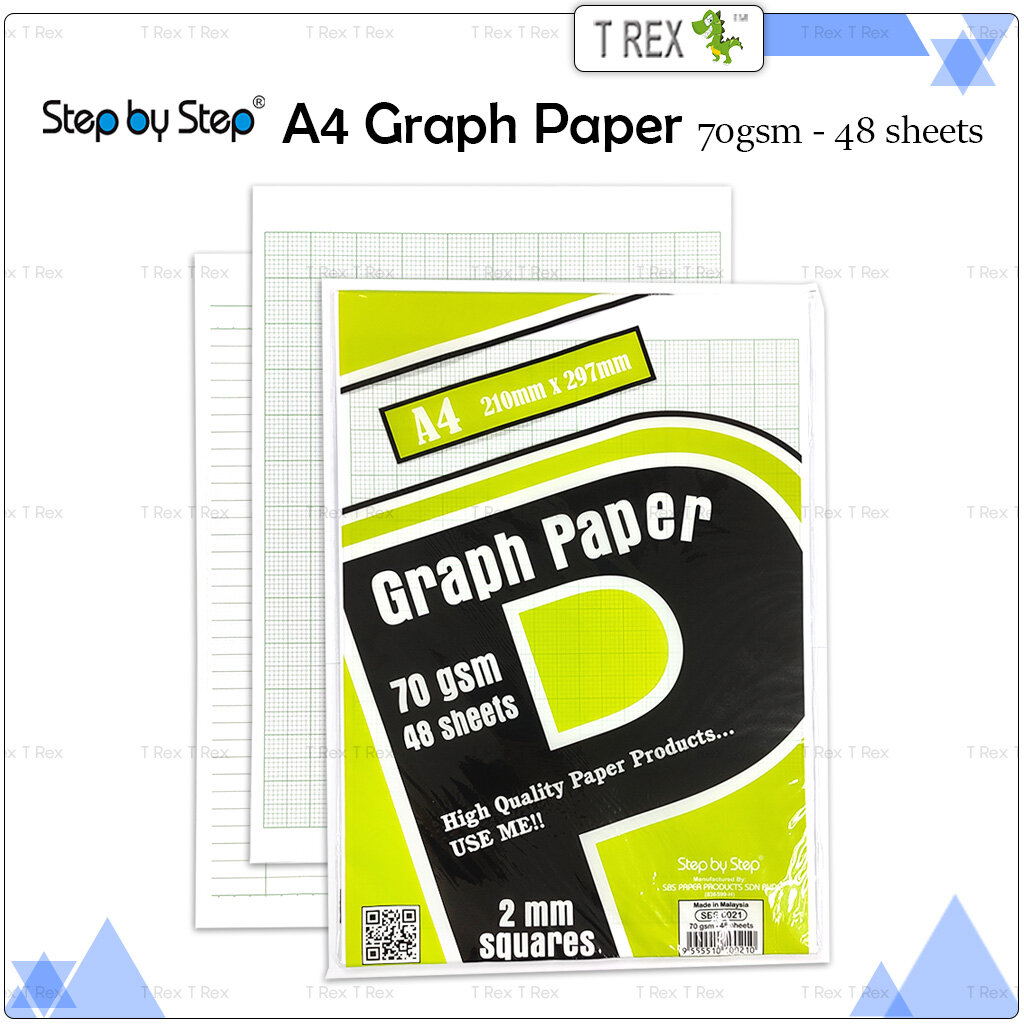 Step by Step A4 70gsm Graph Paper - 48 Sheets / SBS Graph Paper 2mm ...