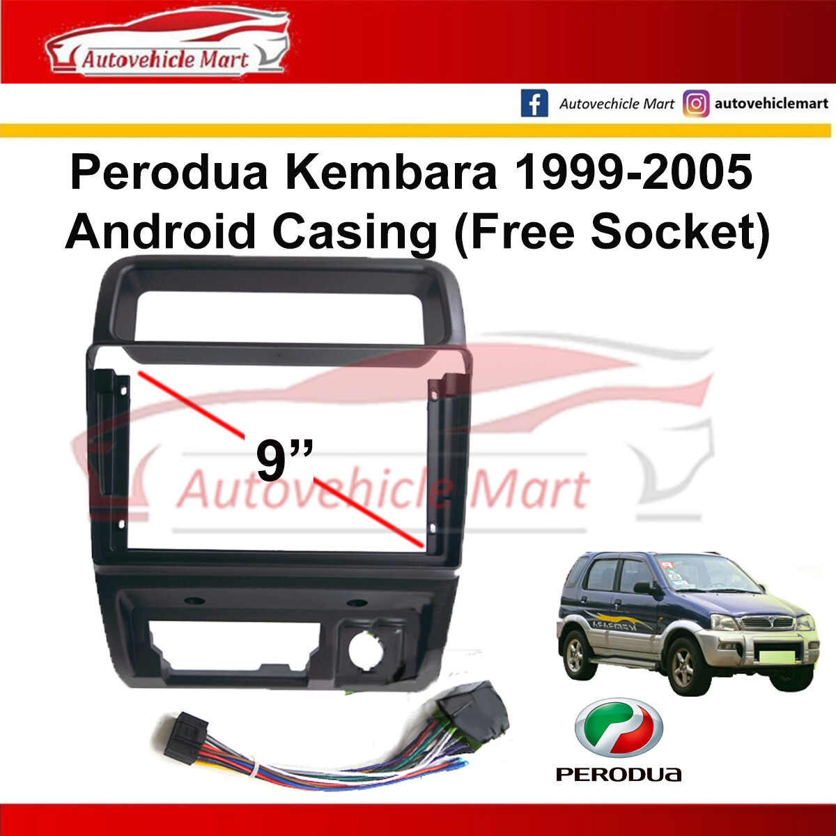 Perodua Kembara 1999-2005 Android Player Casing 9" (free socket) | Lazada