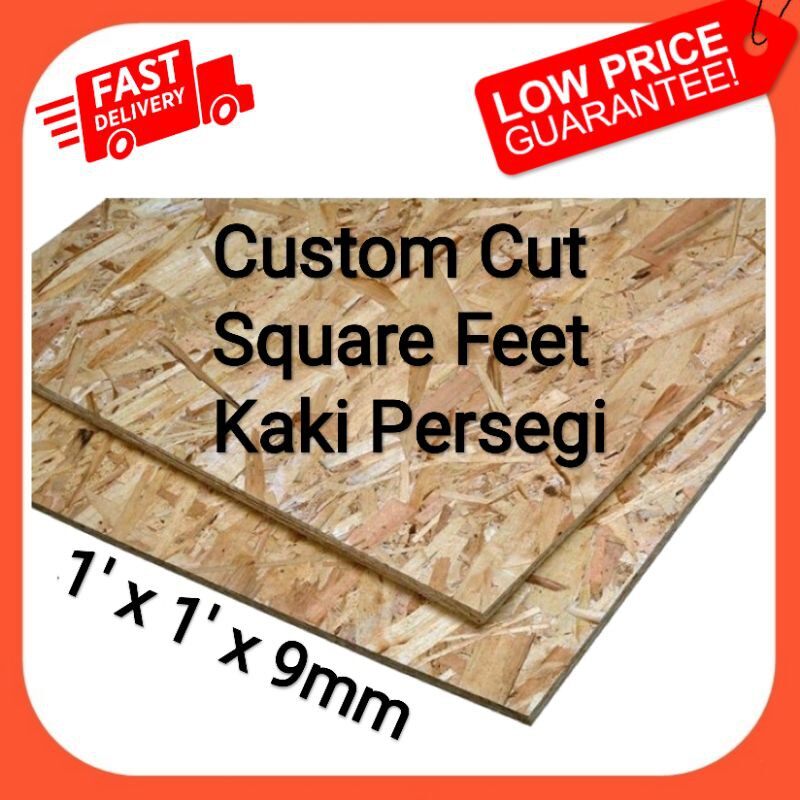 Custom OSB Board 9mm 1' Kaki Persegi / Square Feet | Lazada