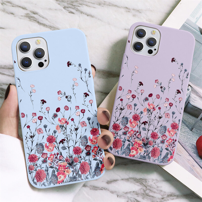 Blossom เคสโทรศัพท์มีลายดอกไม้สำหรับ iPhone,เคสฝาหลัง TPU ซิลิโคนเนื้อ ...