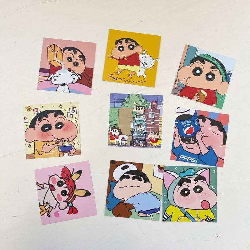 Double Side(9cm X 9cm) Cartoon Crayon Shin Chan Wall Card Prints, Gifts ...