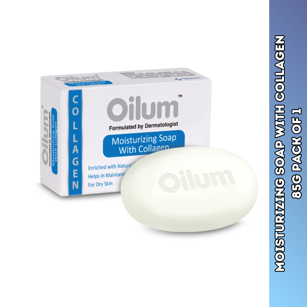 OILUM MOISTURIZING SOAP WITH COLLAGEN 85G PACK-OF-1/4 / LOTION WITH ...