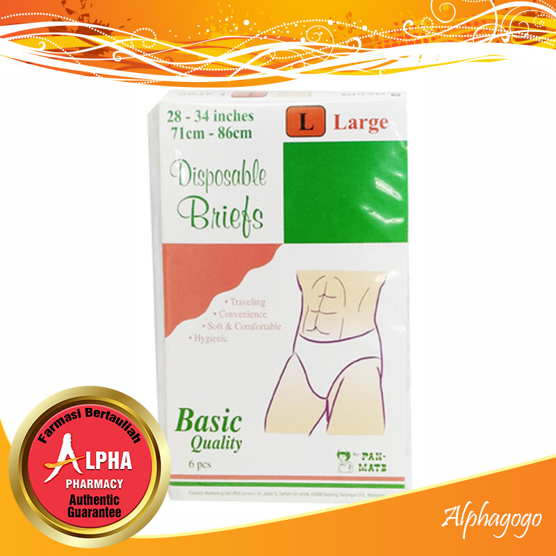Pan-Mate Disposable Briefs for Men (M / L / XL / XXL) 6 Pieces | Lazada