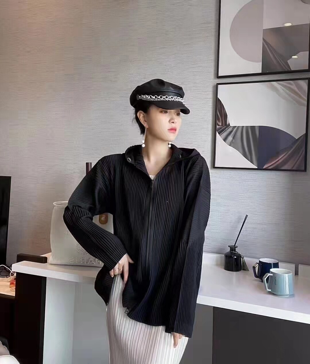 Sunya 1. Miyake ฤดูใบไม้ร่วงผ้าหนา JJ เหมาะสำหรับฤดูหนาวของเอเชียตะวัน ...