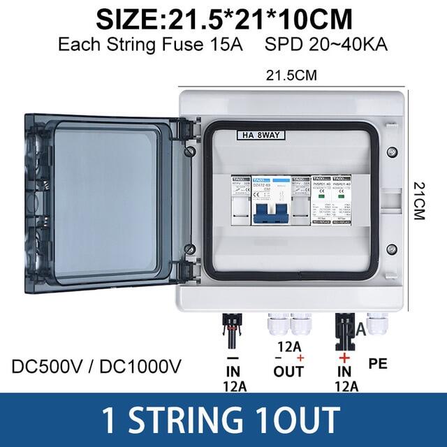 Solar Photovoltaic PV Combiner Box Lightning Protection Each String 12A ...
